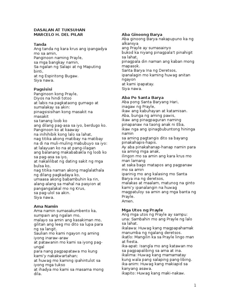 FIL11 Dasalan at Tocsohan | PDF