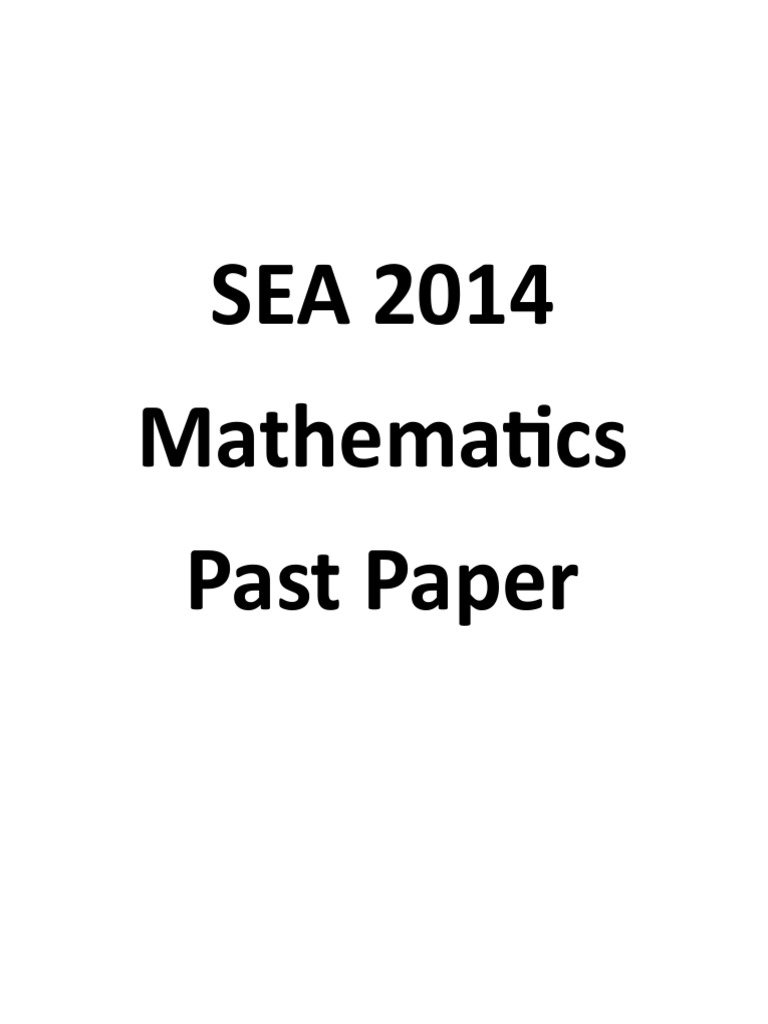 SEA 2014 Maths With Answers | Educational Assessment And Evaluation ...