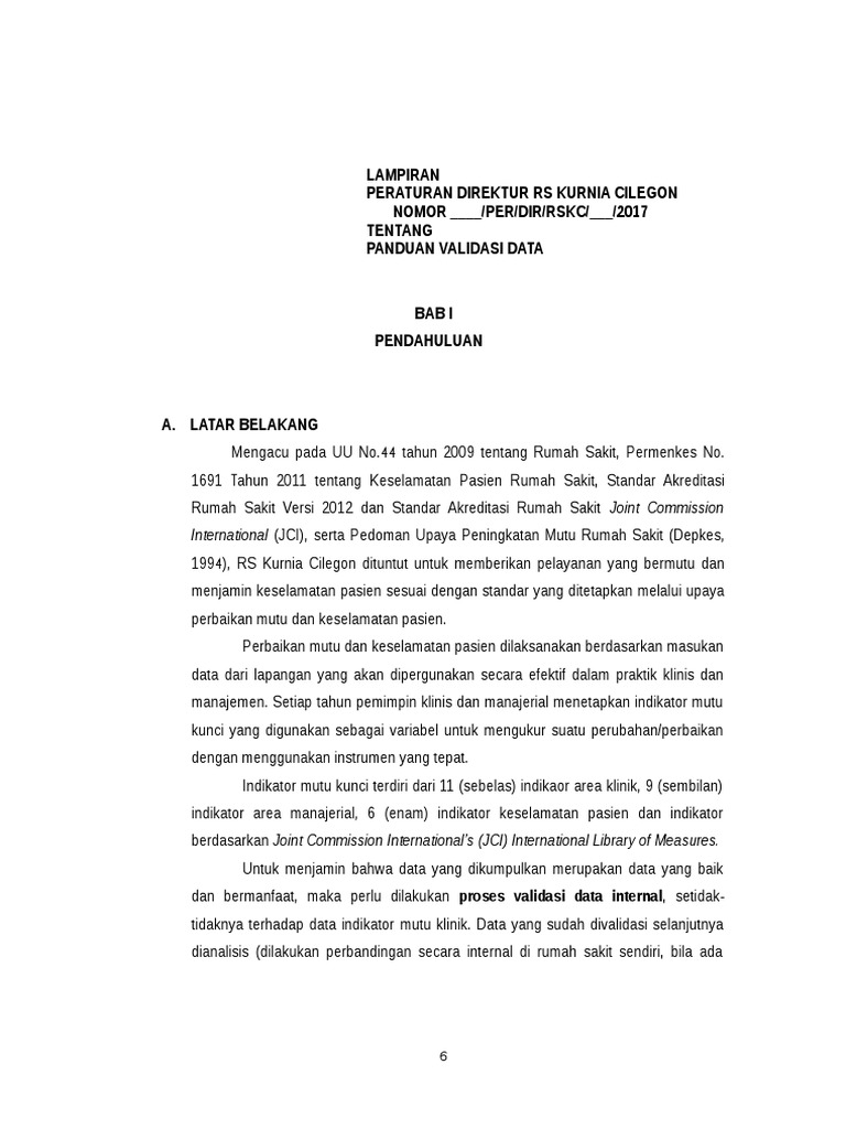 Panduan Validasi Data RS Kurnia | PDF
