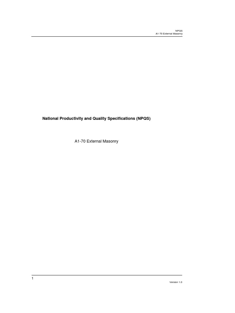 A1-70 External Masonry - 1 | PDF | Masonry | Wall