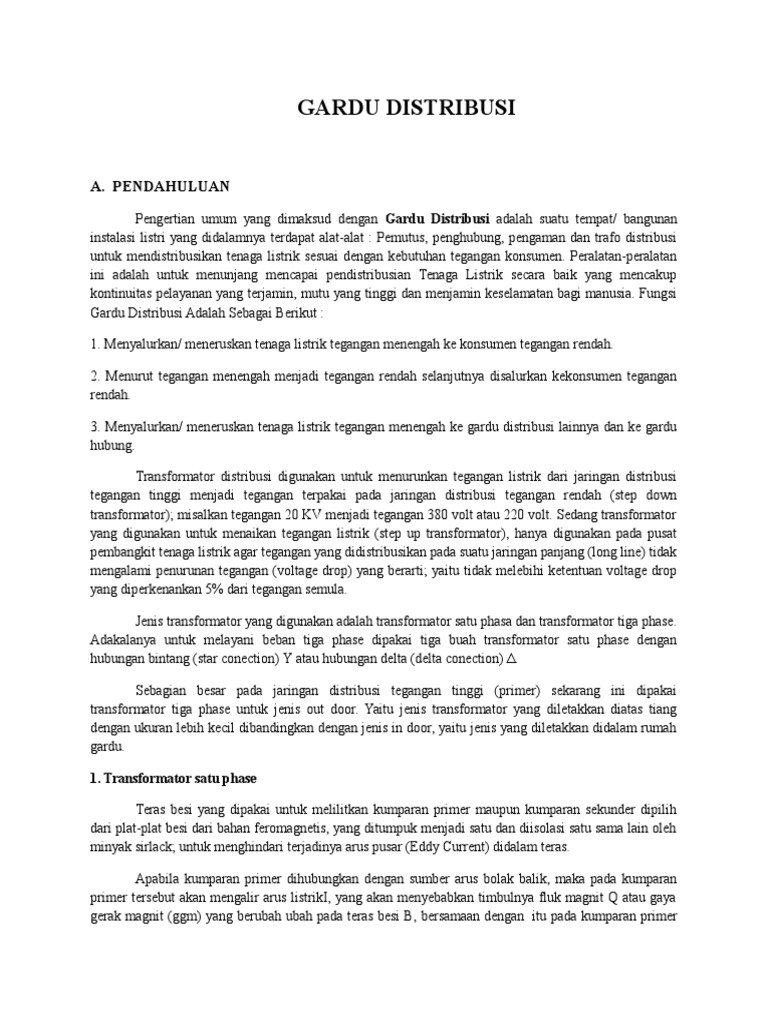 Gardu Distribusi Tipe Portal | PDF
