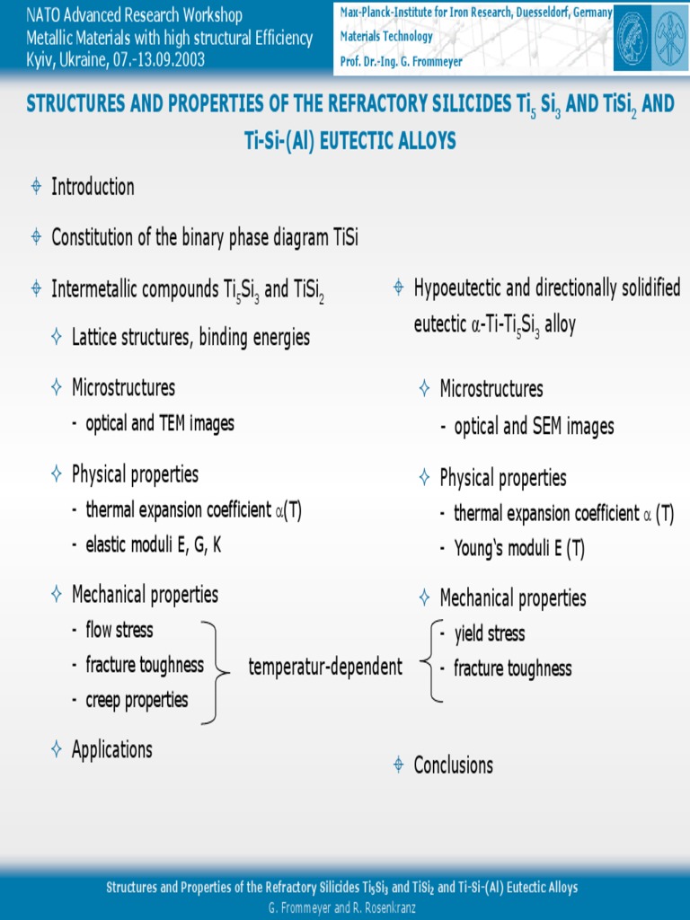 Structures and Properties of The Refractory Silicides Ti5Si3 and TiSi2 ...