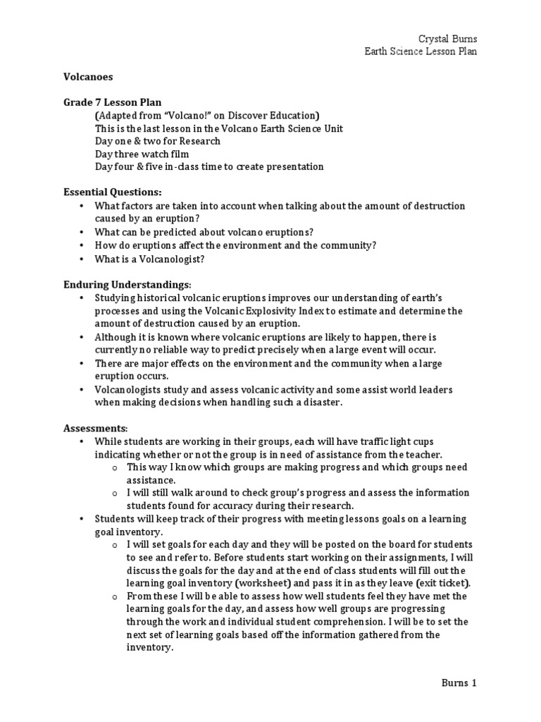 Lesson 2 Earth Science Volcanoes | PDF | Volcano | Types Of Volcanic ...