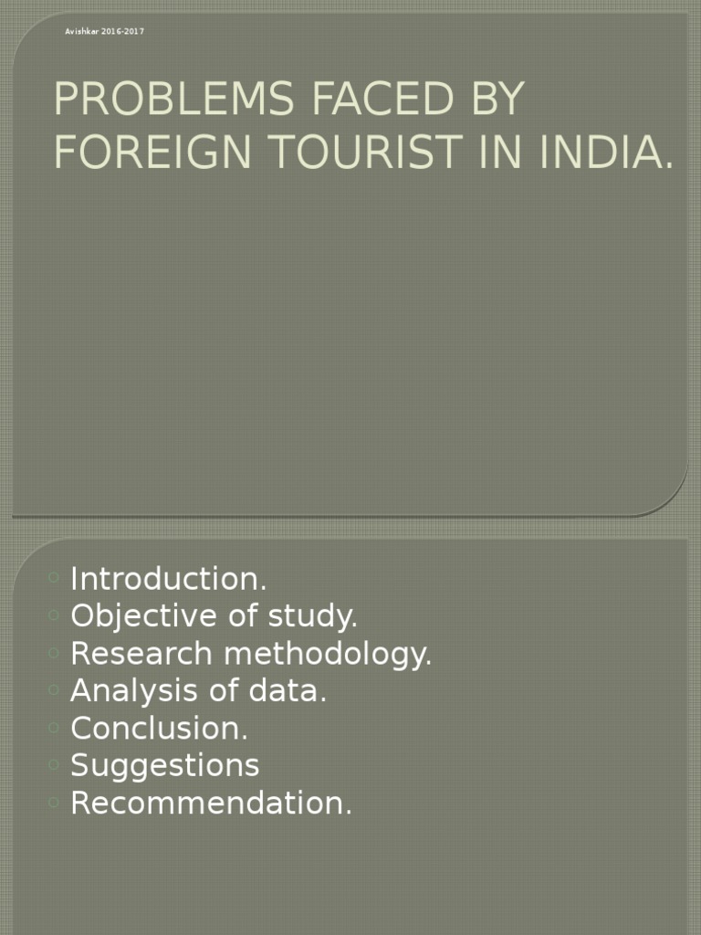 Problems Faced by Foreign Tourist in India. | PDF