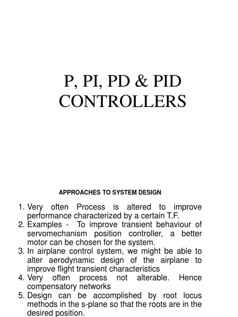 VII - P, PI PID Controllers | PDF | Control Theory | Electrical Engineering