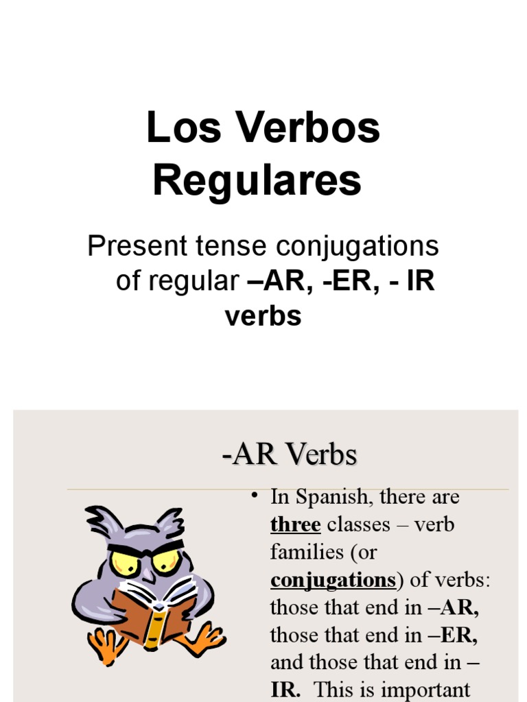 Los Verbos Regulares en Presente | PDF | Grammatical Conjugation | Verb