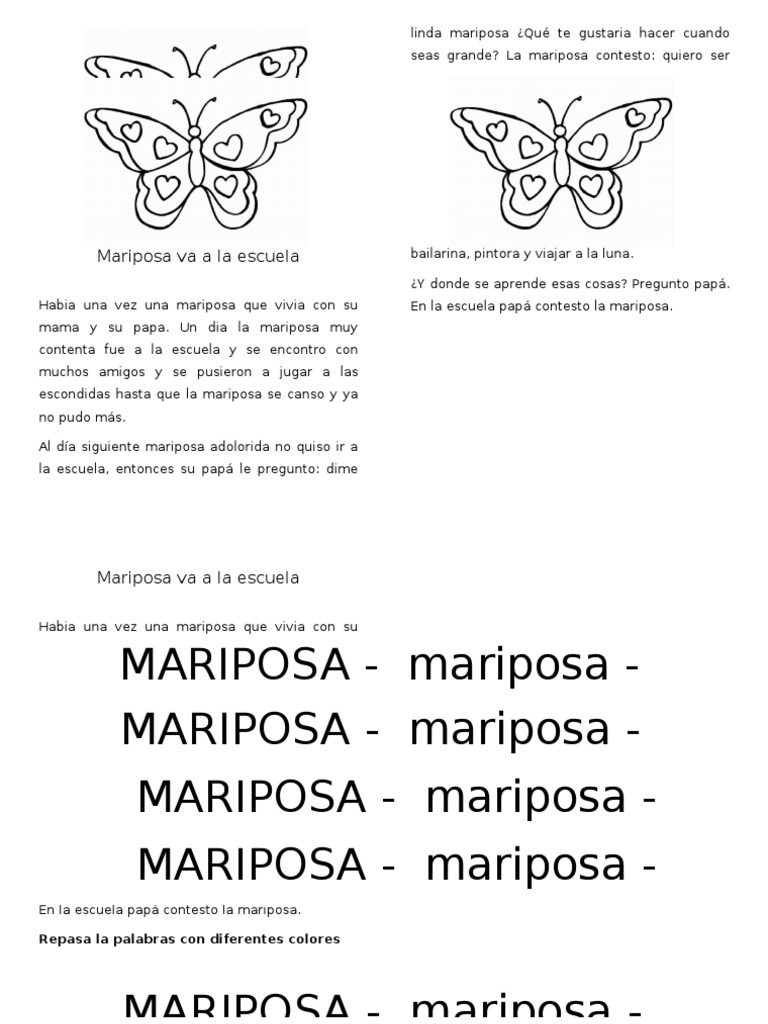 Mariposa Va A La Escuela | PDF | Ocio | Naturaleza