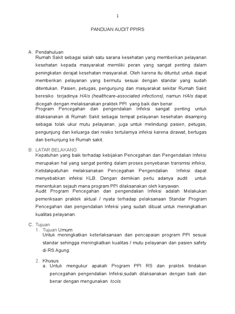 Panduan Audit PPI Rumah Sakit | PDF | Pengembangan Diri | Kesehatan ...