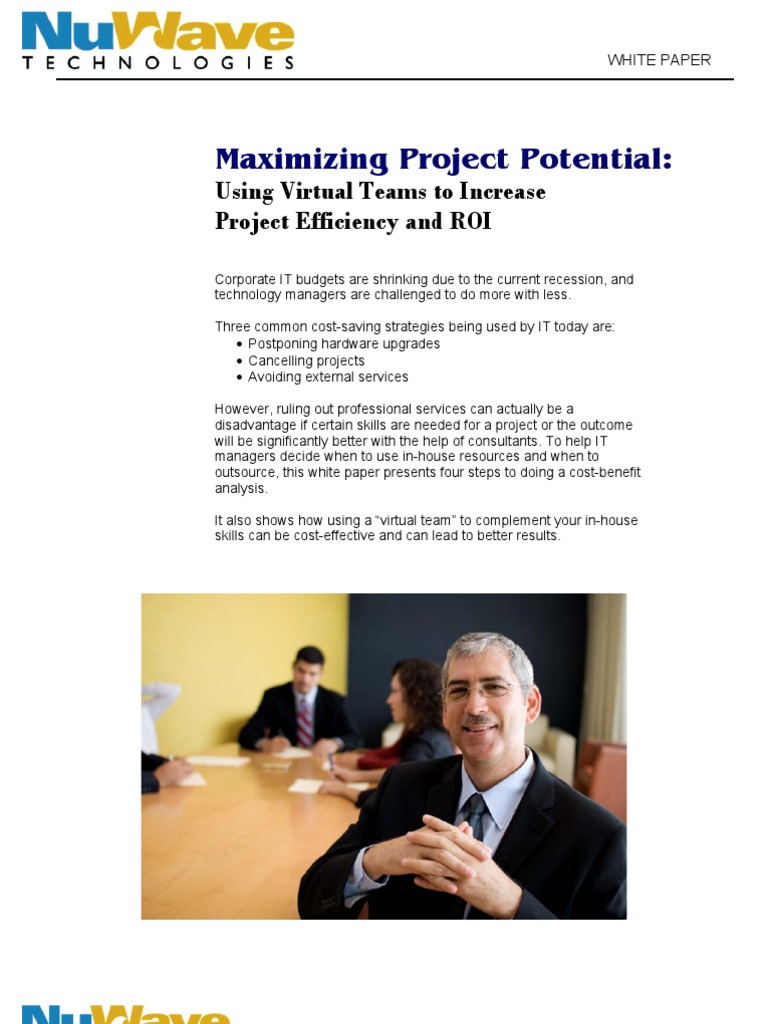 Maximizing Project Potential | PDF | Outsourcing | Consultant