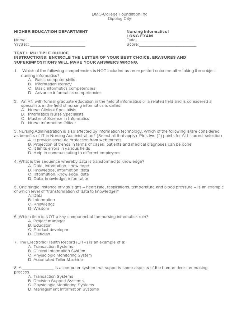 Take Home Exam | PDF | Electronic Health Record | Health Informatics