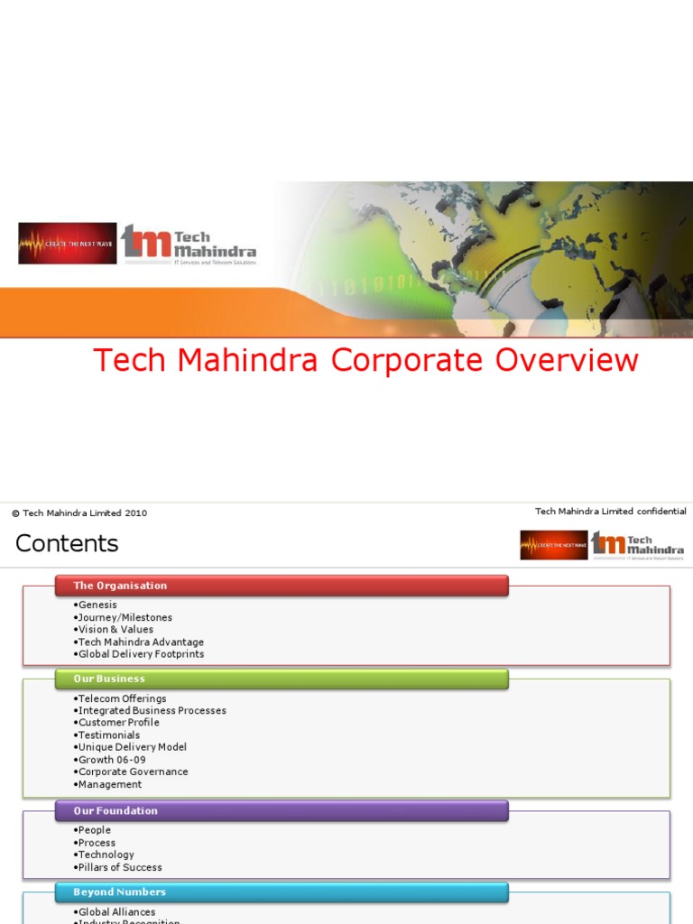Tech Mahindra Corporate Overview v1.3.0 PDF | PDF | Business | Finance ...