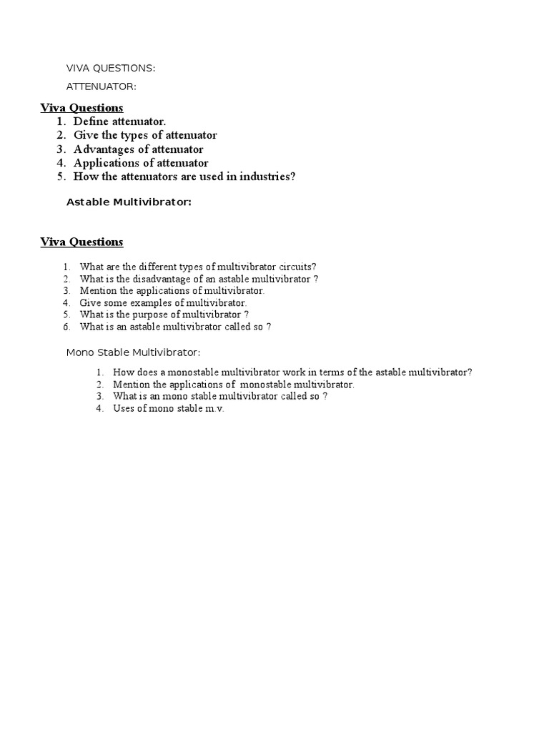 Viva Questions | PDF
