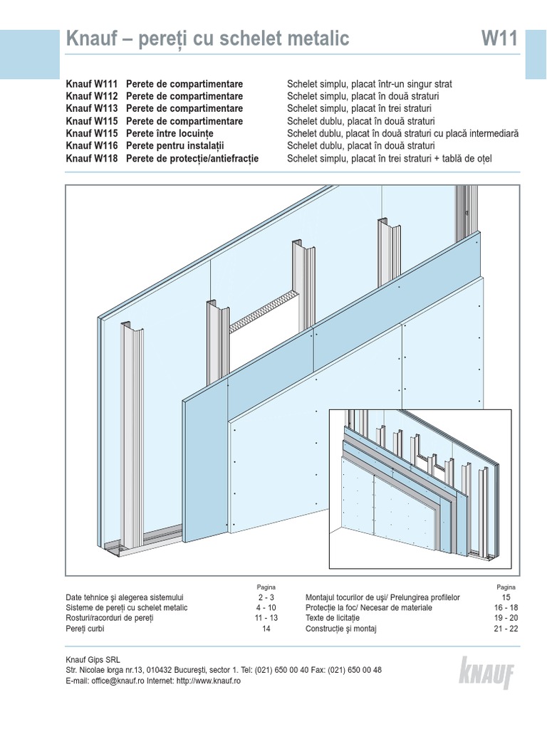 Knauf Gips Pereti Schelet Metalic w11 PDF PDF | PDF