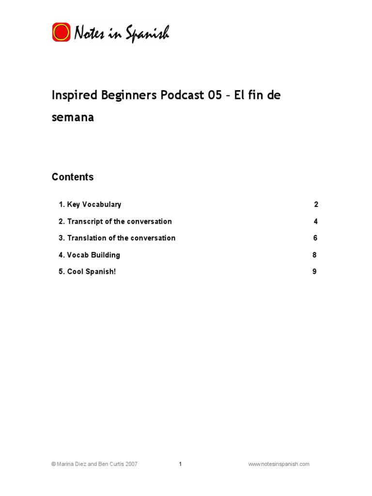 Fin de Semana / The Weekend | PDF