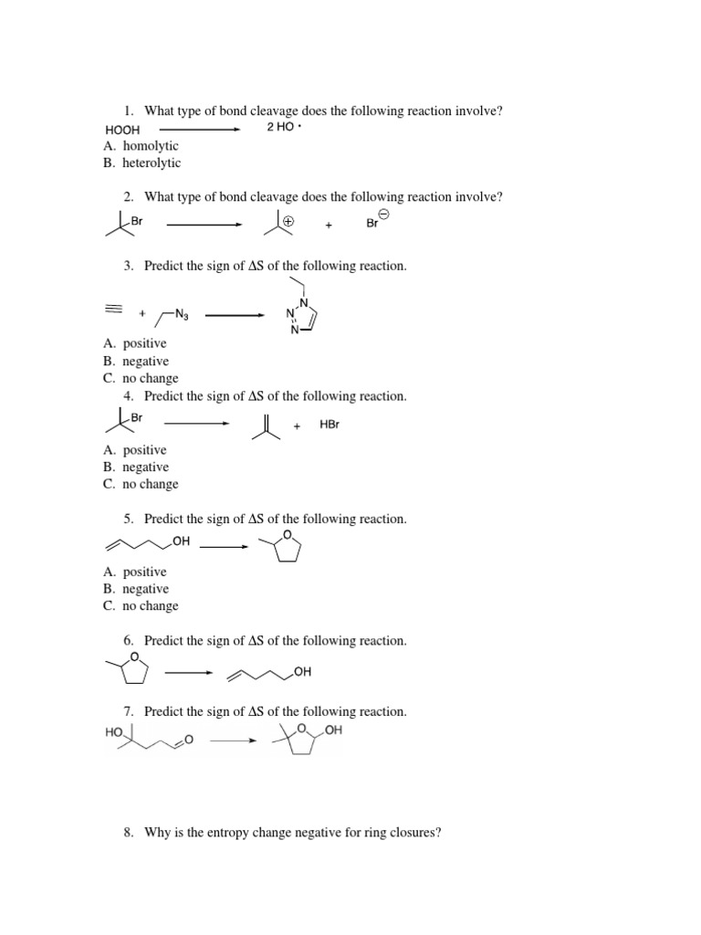 Quiz : Chemical Reaction | Chemical Reactions | Organic Chemistry