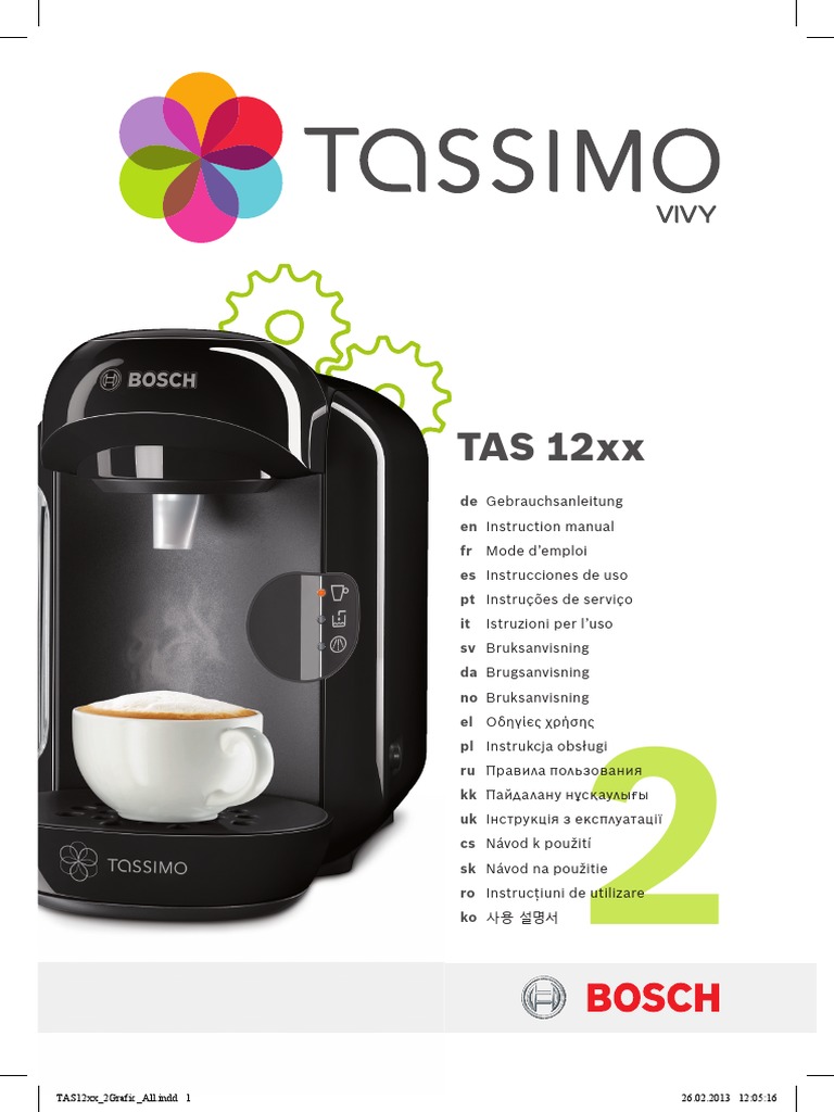 Bosch Tassimo T12 Instrucciones de Uso-ESP | PDF