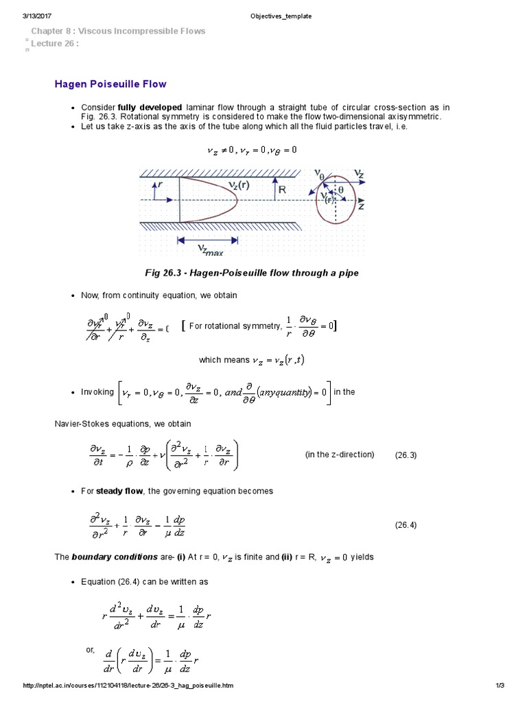 Hagen Poiseuille Flow | PDF | Fluid Dynamics | Mechanics