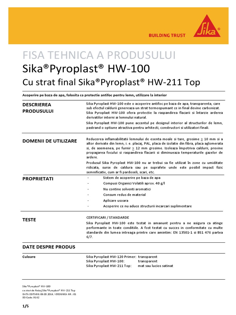 Sika®Pyroplast® HW-100 | PDF