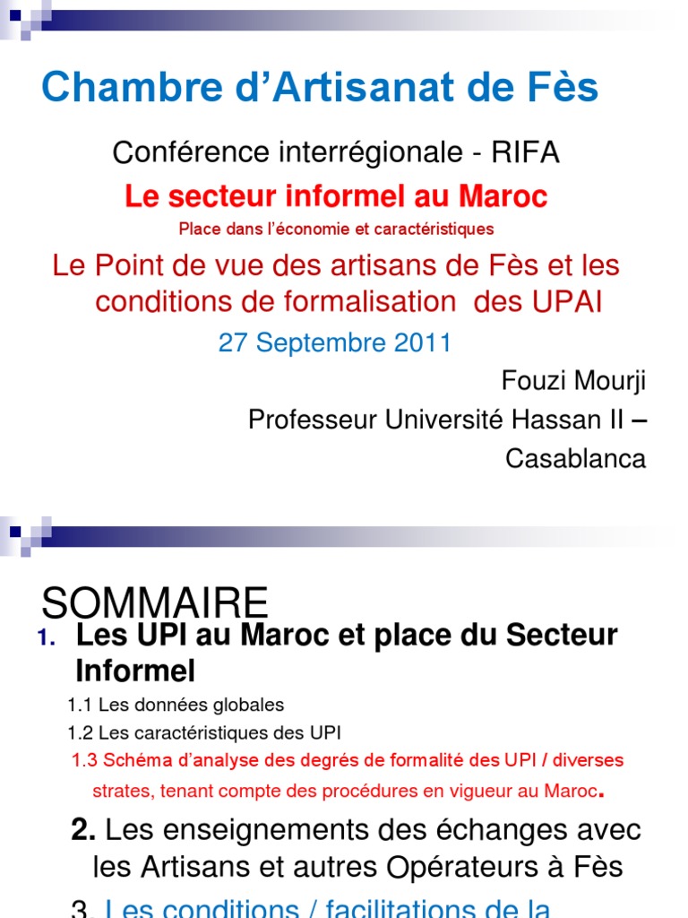 Le Secteur Formel Et Informel