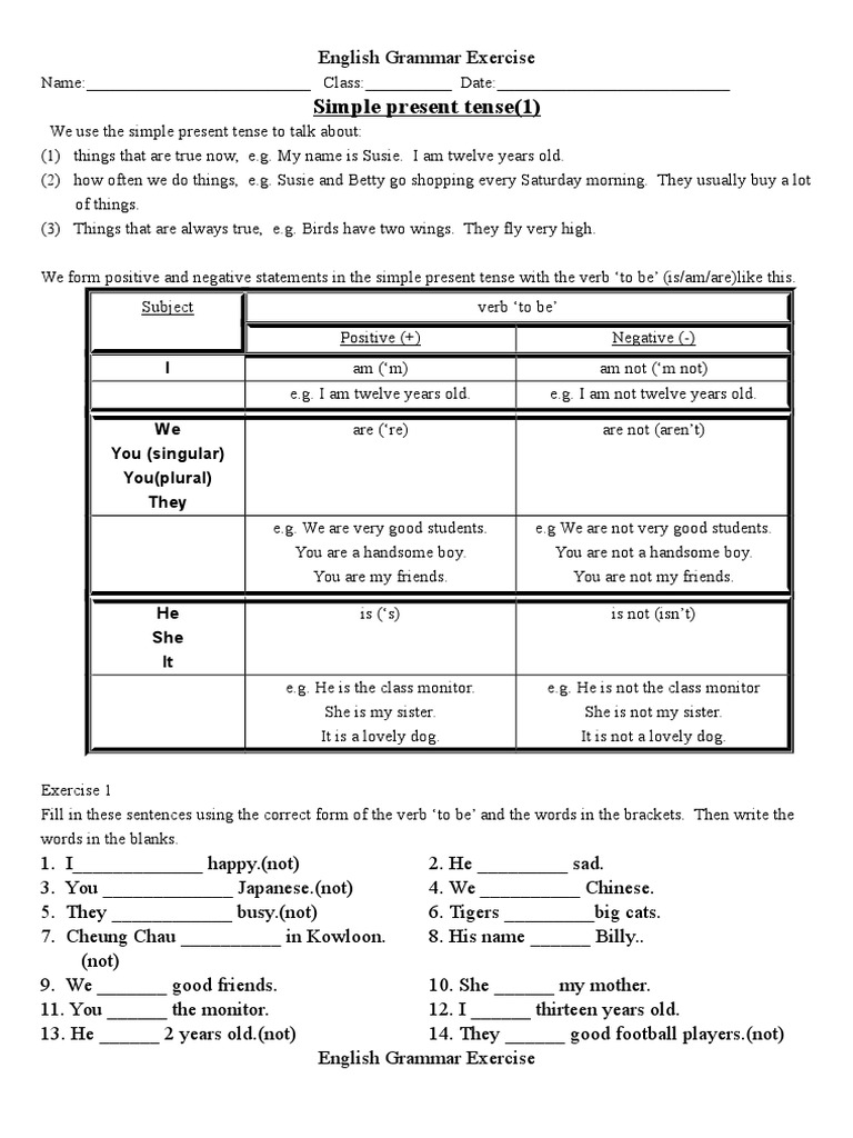 Simple Present Tense | PDF