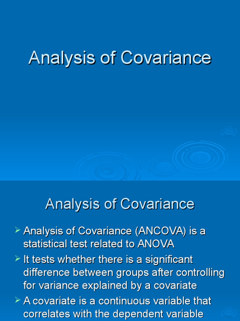 Understanding ANCOVA in Statistics | PDF | Analysis Of Covariance ...