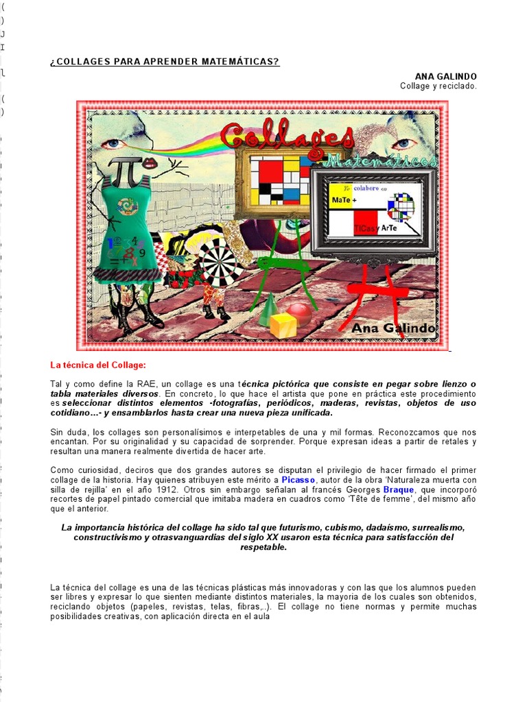 Collages Creativos para Aprender Matemáticas | PDF | Collage | Imagen