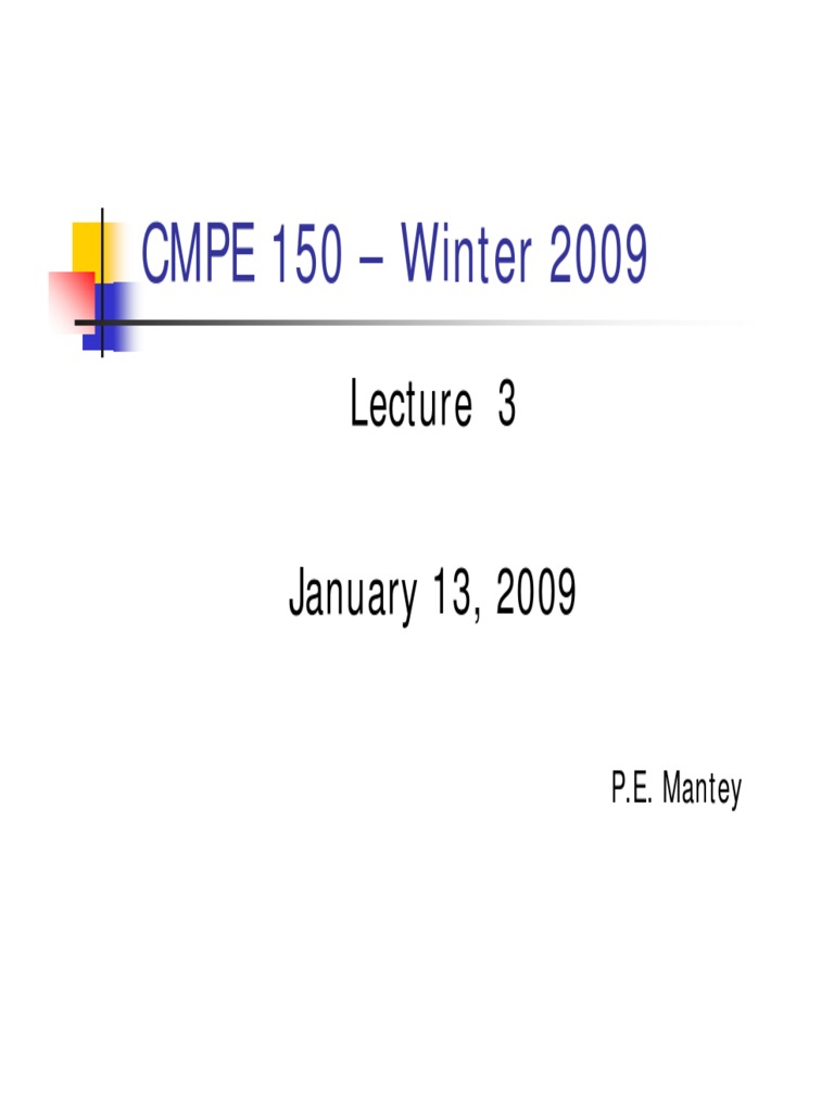 CMPE 150 - Winter 2009: January 13, 2009 y | PDF | Asynchronous ...