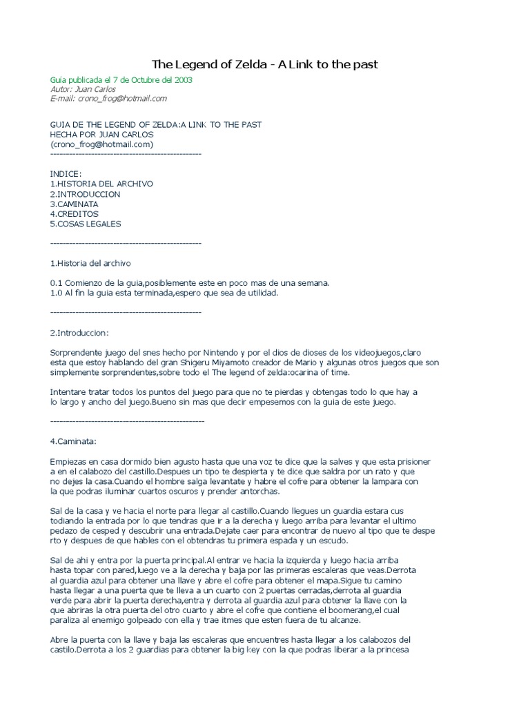 Guía Completa de Zelda: A Link to the Past | PDF | La leyenda de Zelda ...