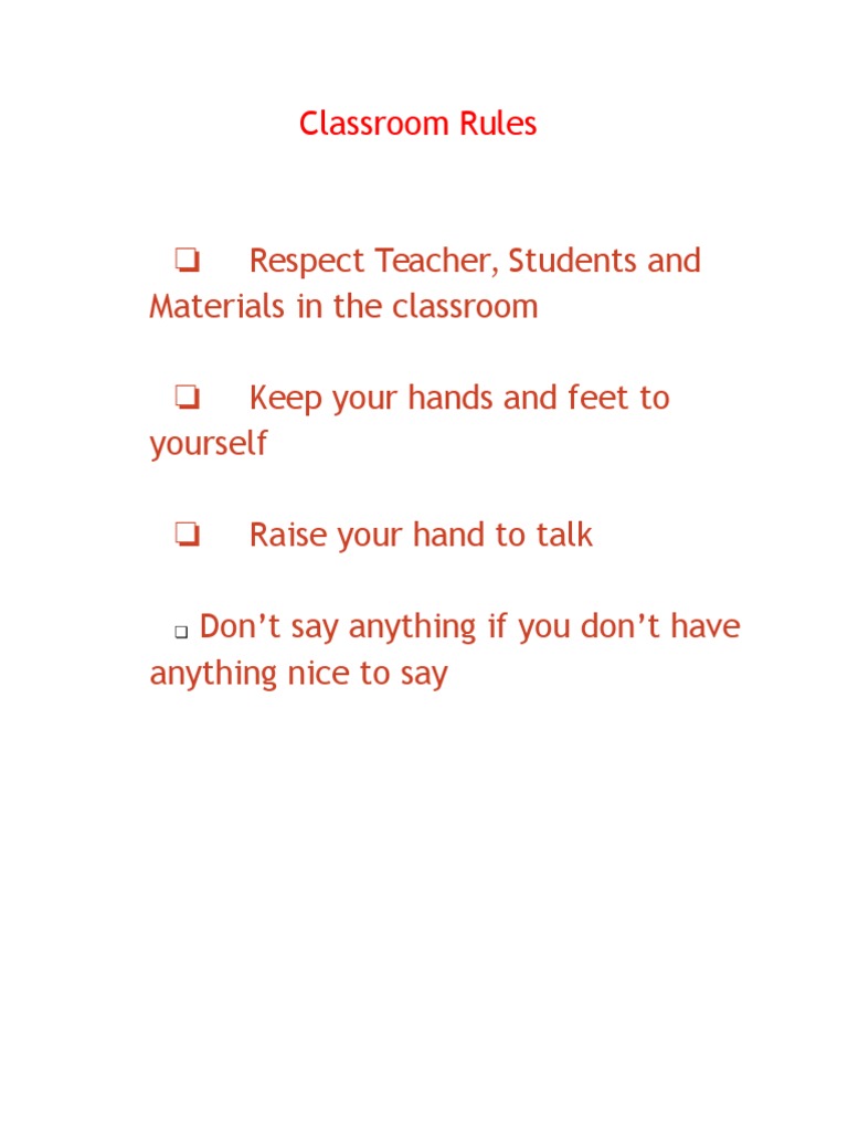 Classroomrules | PDF