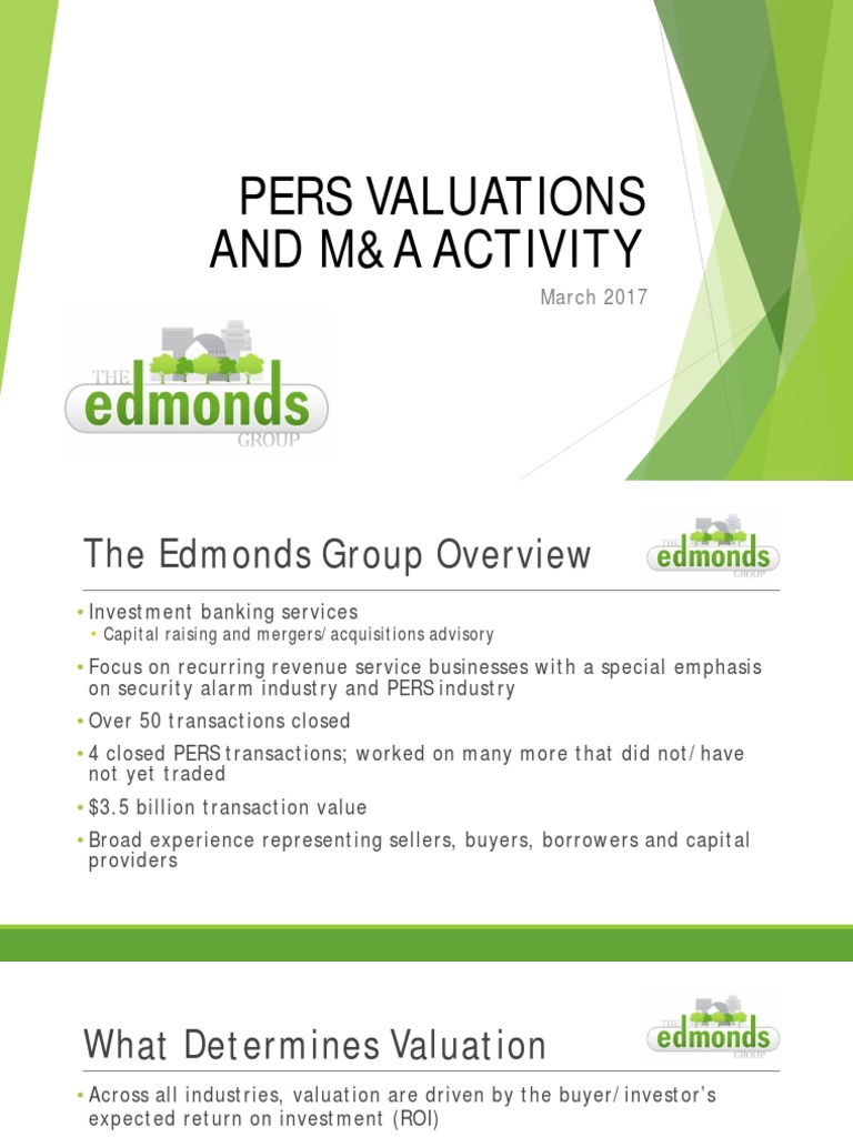 PERS Financial Summit 3-22-17 | PDF | Valuation (Finance) | Mergers And ...