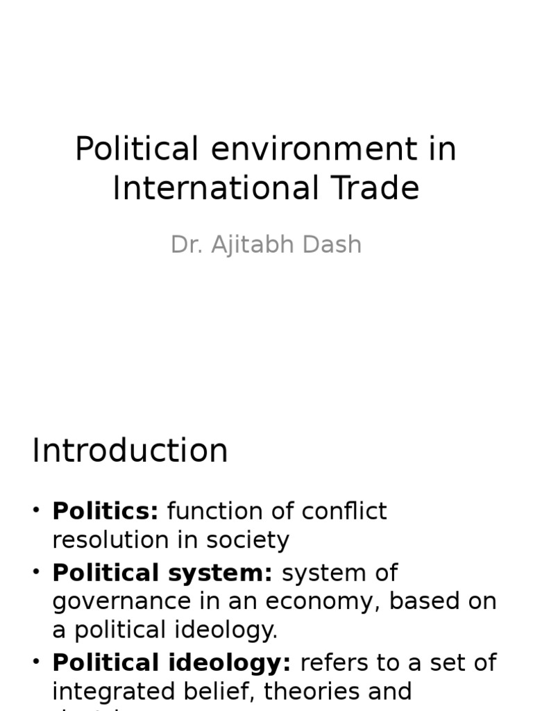 Political Environment in International Trade | PDF | Risk | Investing