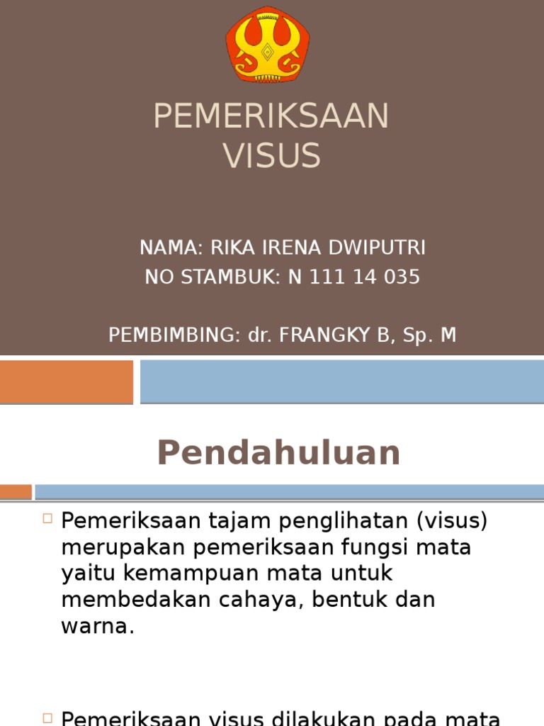 Pemeriksaan Visus Jauh Dan Dekat | PDF