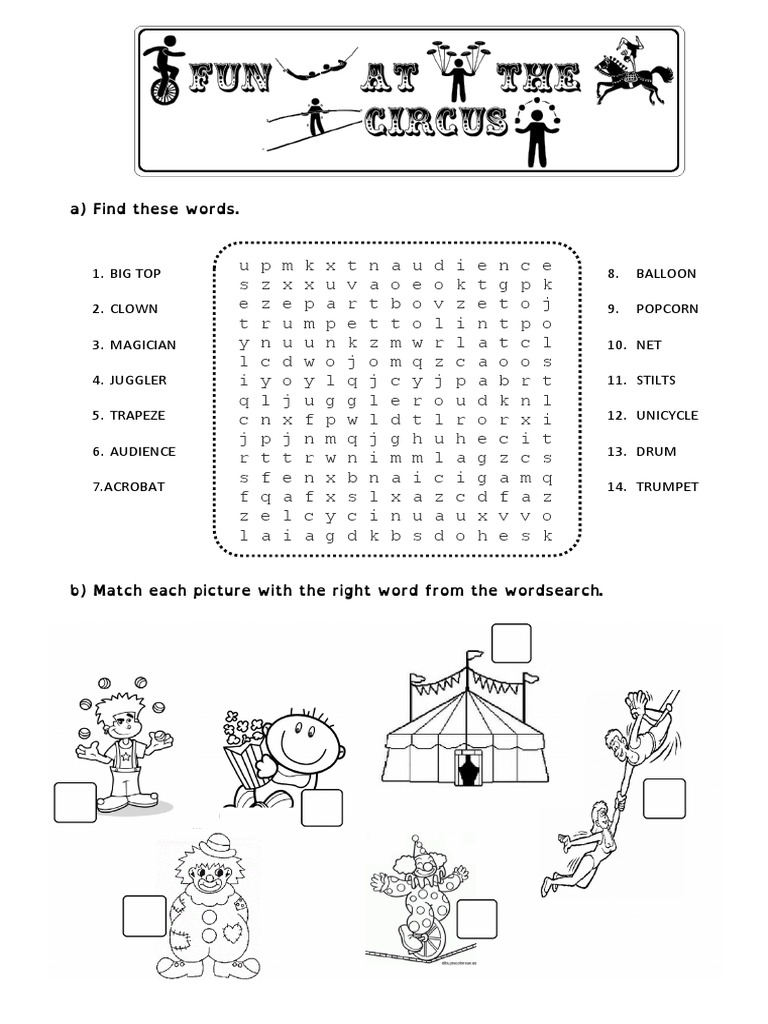 YL1 - 2 Circus Worksheet | PDF | Foreign Language Studies | Science ...
