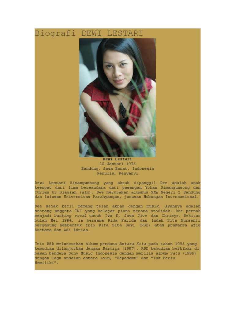 Biografi Dewi Lestari | PDF