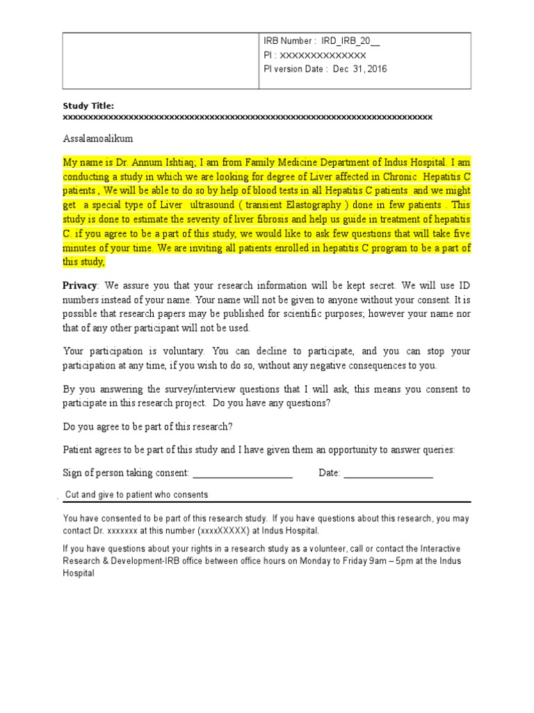 English Consent Form Template | PDF