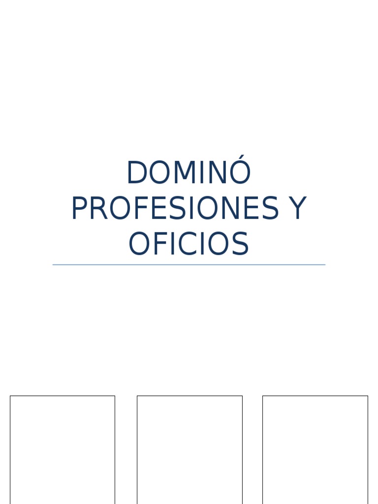 Dominó Profesiones y Oficios | PDF