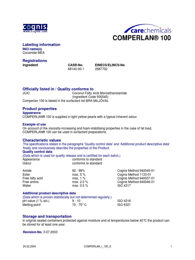 Comperlan 100 PDF | PDF | Data | Business
