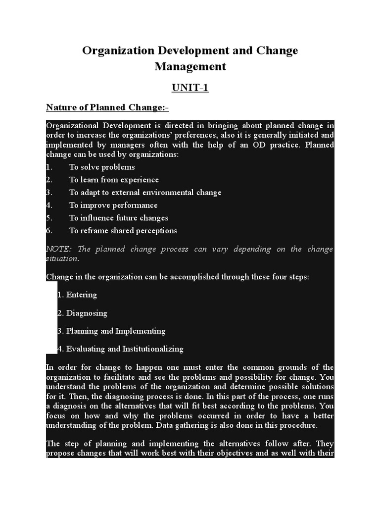 Organization Development and Change Management | PDF
