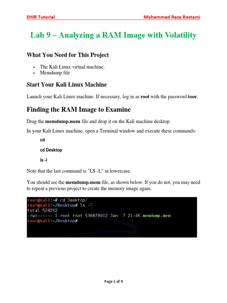 Analyzing A RAM Image With Volatility | PDF | Password | Superuser