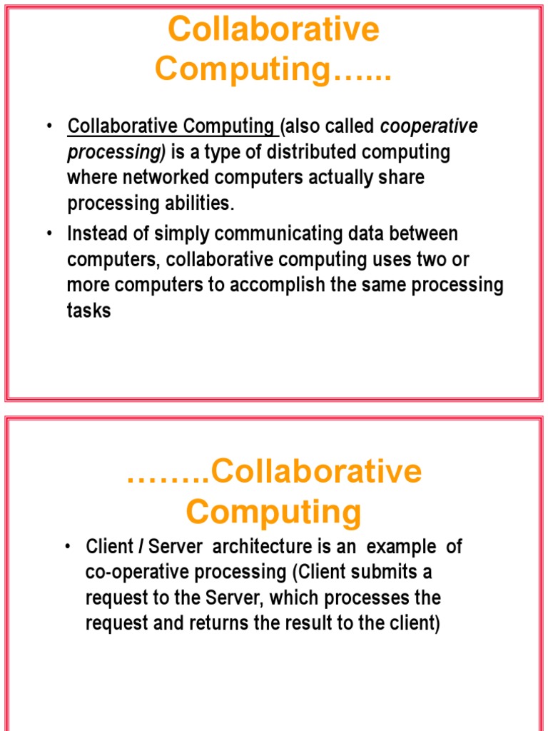 Collaborative Computing (Also Called Cooperative | Download Free PDF ...