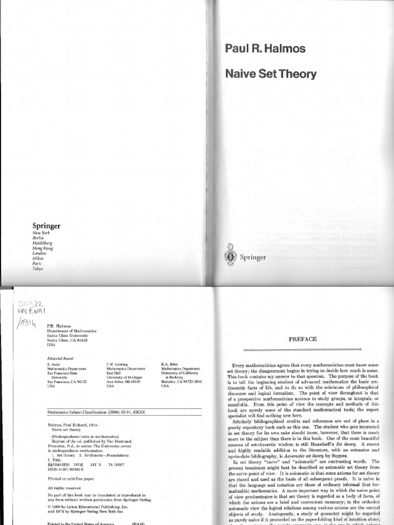 Paul R.Halmos - Naive Set Theory PDF | PDF
