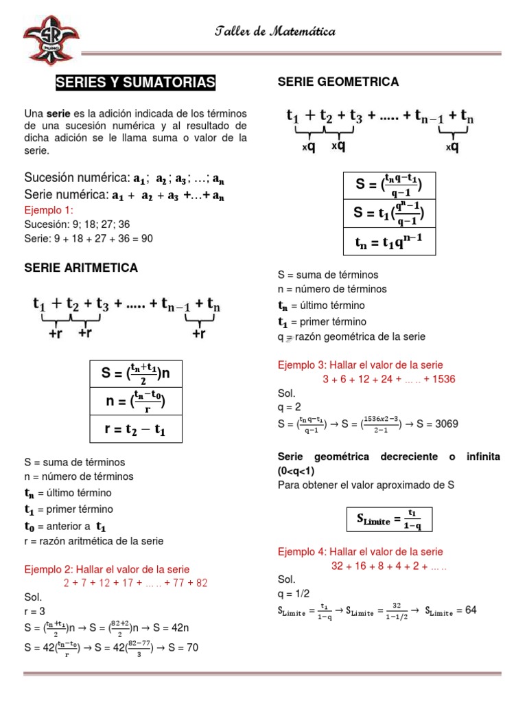 Series - Sumatorias Teoria | PDF | Suma | Secuencia