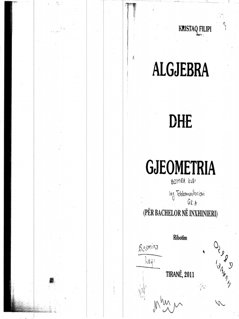 Filipi - Algjebra Dhe Gjeometria (2011) | PDF