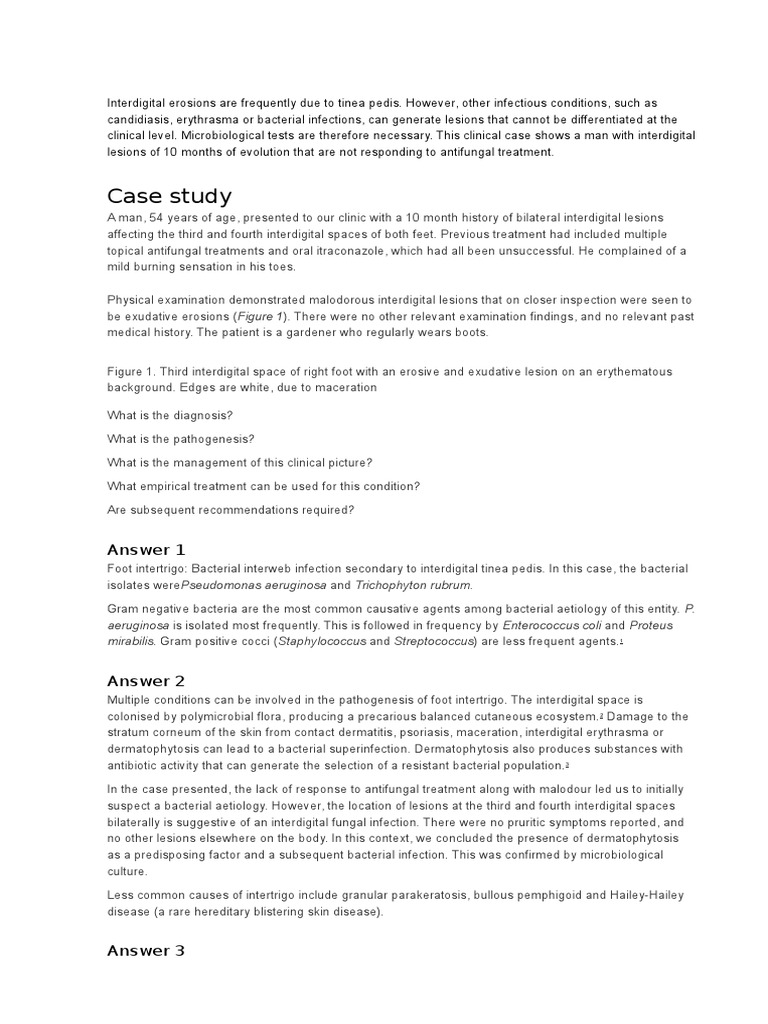 Bacterial Foot Intertrigo Secondary to Interdigital Tinea Pedis: A Case ...