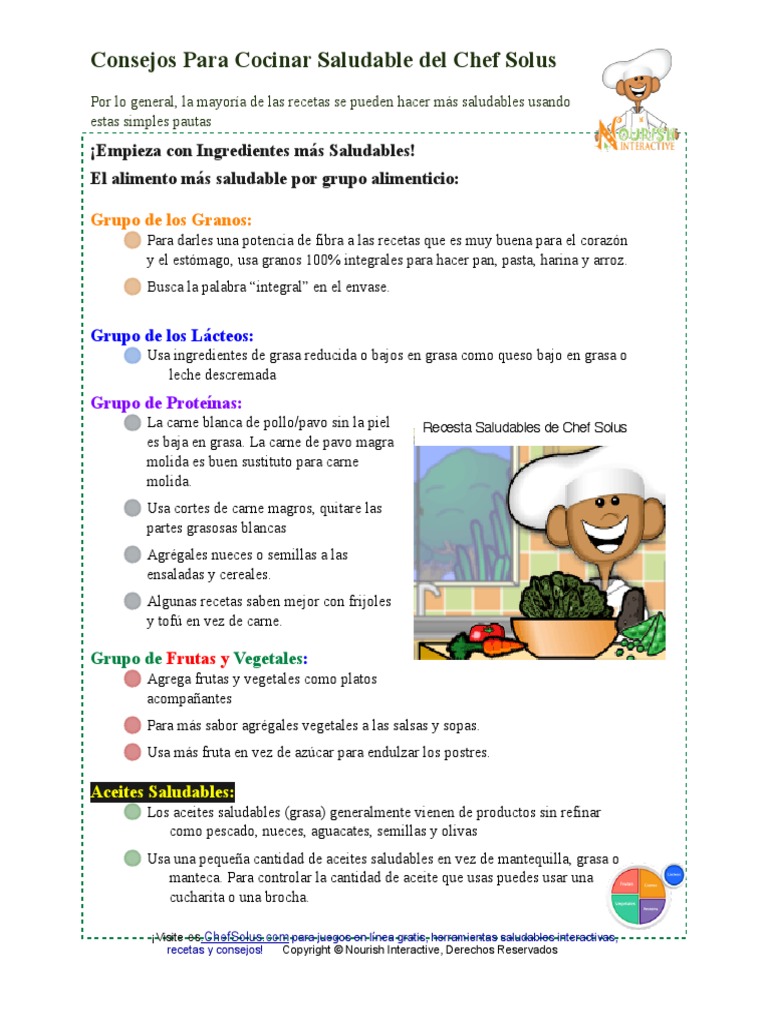 Es Spanish Chef Solus Kids Healthy Cooking Tips Learning Page Healthy ...