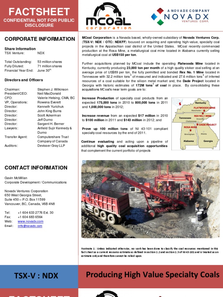 MCoal FactSheet | Download Free PDF | Coal | Mining