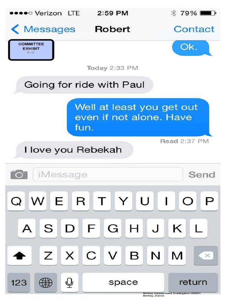 Gov. Bentley, Rebekah Mason, Intimate Texts | PDF
