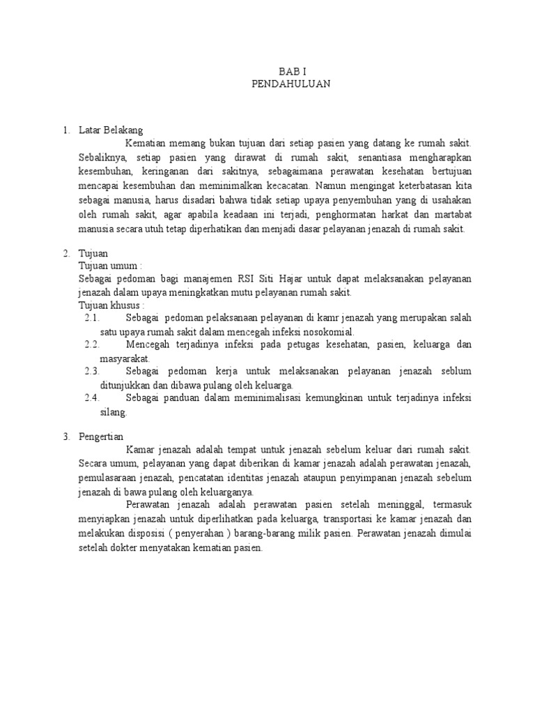 Panduan Kamar Jenazah | PDF | Pengembangan Diri