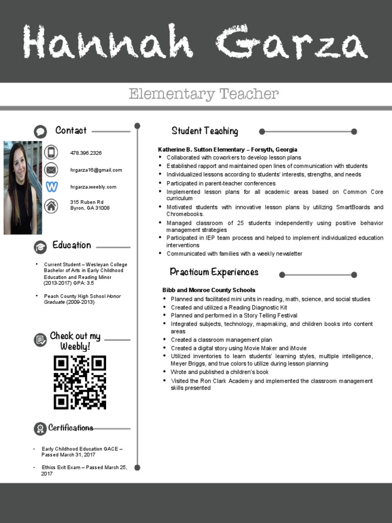 Garza Hannah - Resume | PDF | Lesson Plan | Classroom Management
