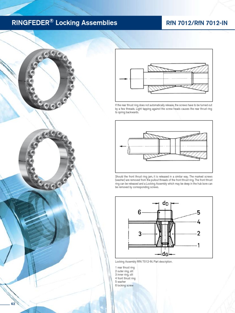 Ringfeder Locking Assemblies: RFN 7012/Rfn 7012-In | PDF | Washer (Hardware) | Screw